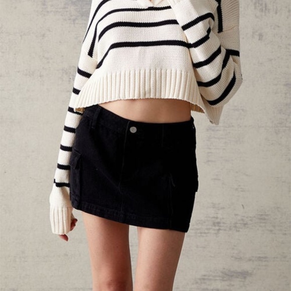 PacSun | Skirts | Pacsun Black Denim Cargo Mini Skirt Black | Poshmark